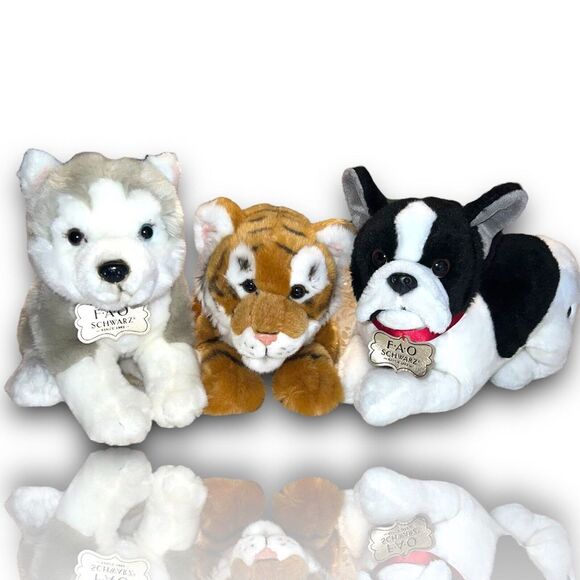 FAO Schwarz | Toys | Lot Of 3 Fao Schwarz Plush 2 Cub Tiger French ...